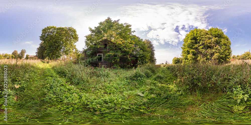 full seamless spherical panorama 360 by 180 angle view near abandoned ...