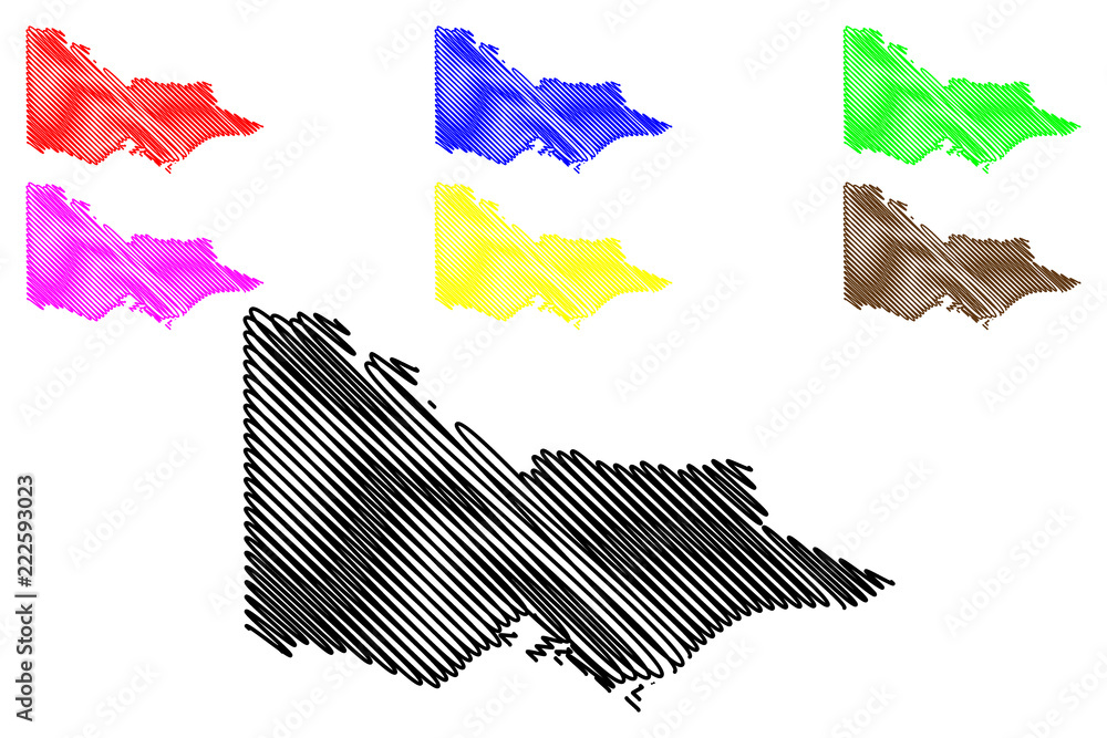 Victoria (Australian states and territories, Vic) map vector ...