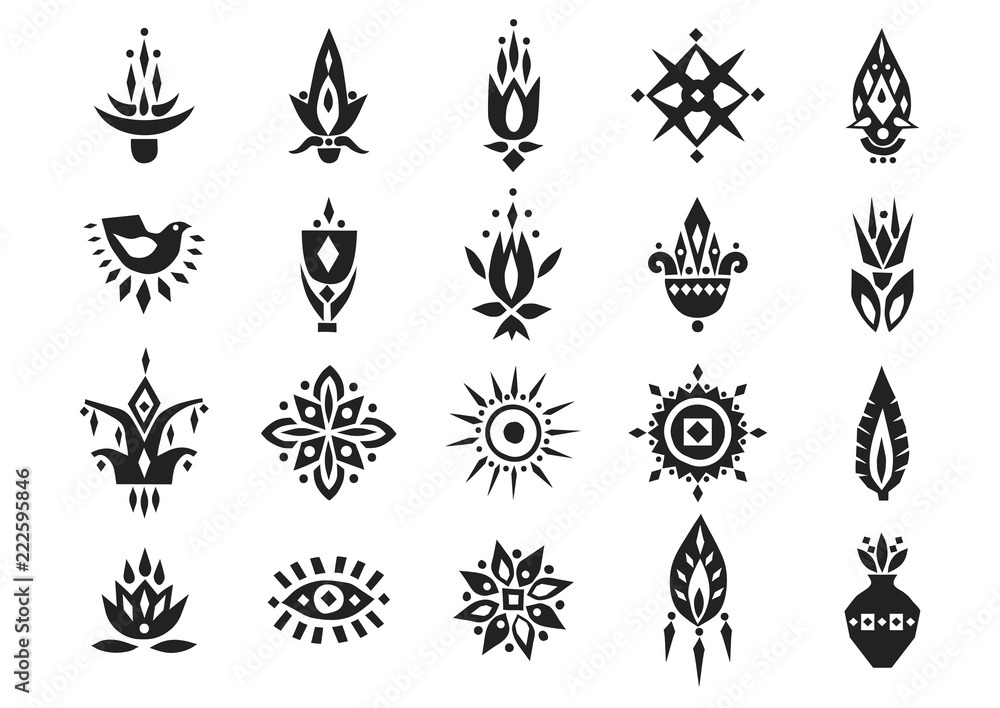 Vector set of hand drawn black african Stock Vector | Adobe Stock
