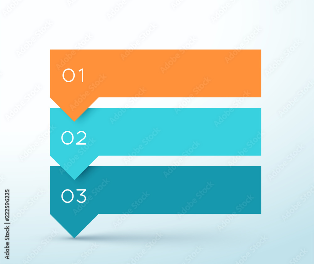 3 Step Arrow List Colorful Banners Infographic Diagram Stock Vector ...