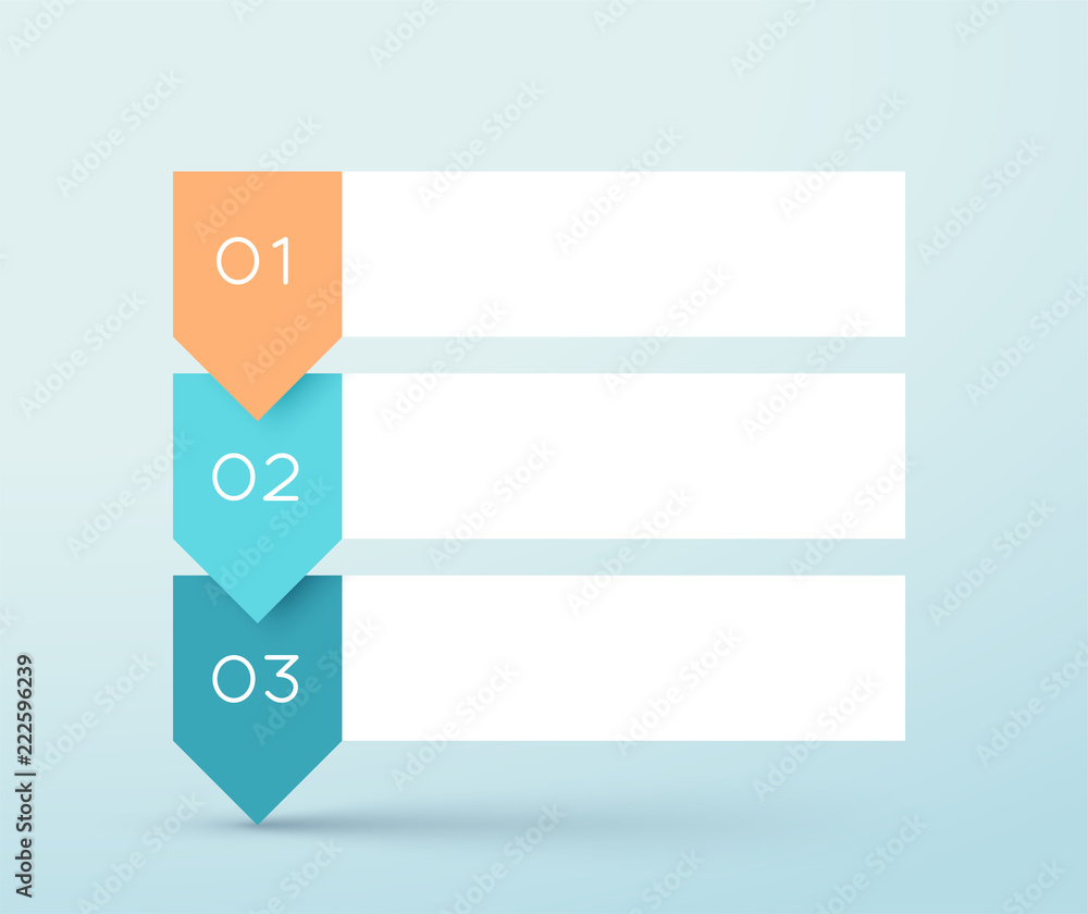 3 Step Arrow List White Banners Infographic Diagram Stock Vector | Adobe Stock