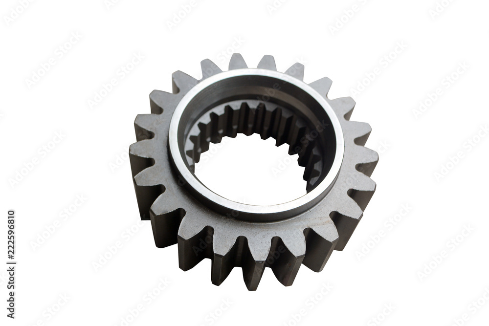 gear of the first gear and reverse gear of the tractor on an isolated ...