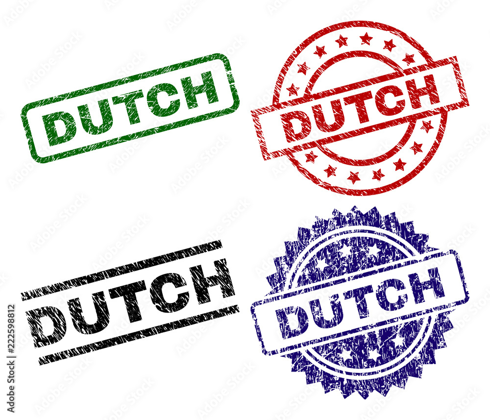 DUTCH seal prints with distress texture. Black, green,red,blue vector ...
