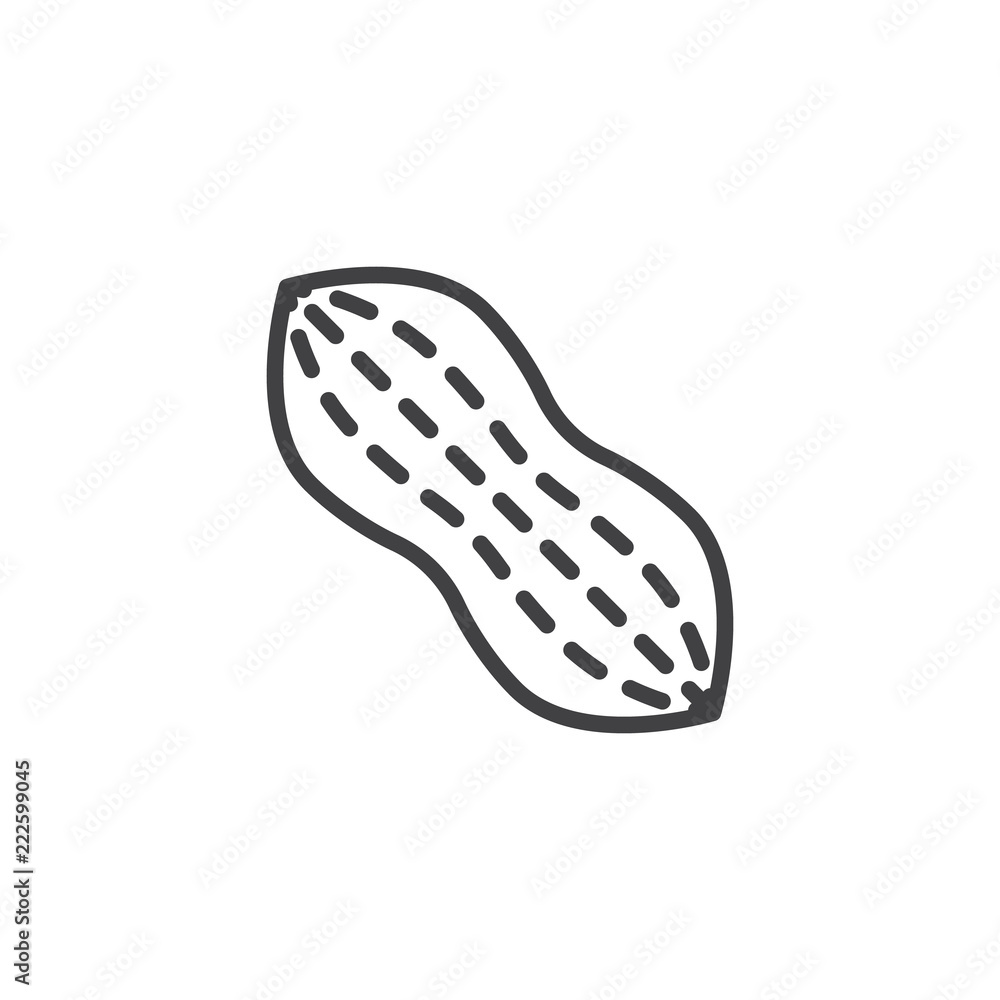 Peanut shell outline icon. linear style sign for mobile concept and web ...