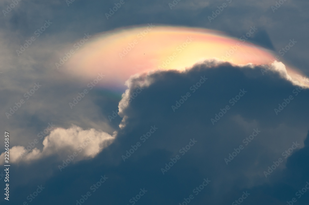 Iridescent rainbow clouds Stock Photo | Adobe Stock
