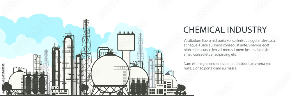 Chemical Industry Horizontal Banner , Industrial Chemical Plant ...