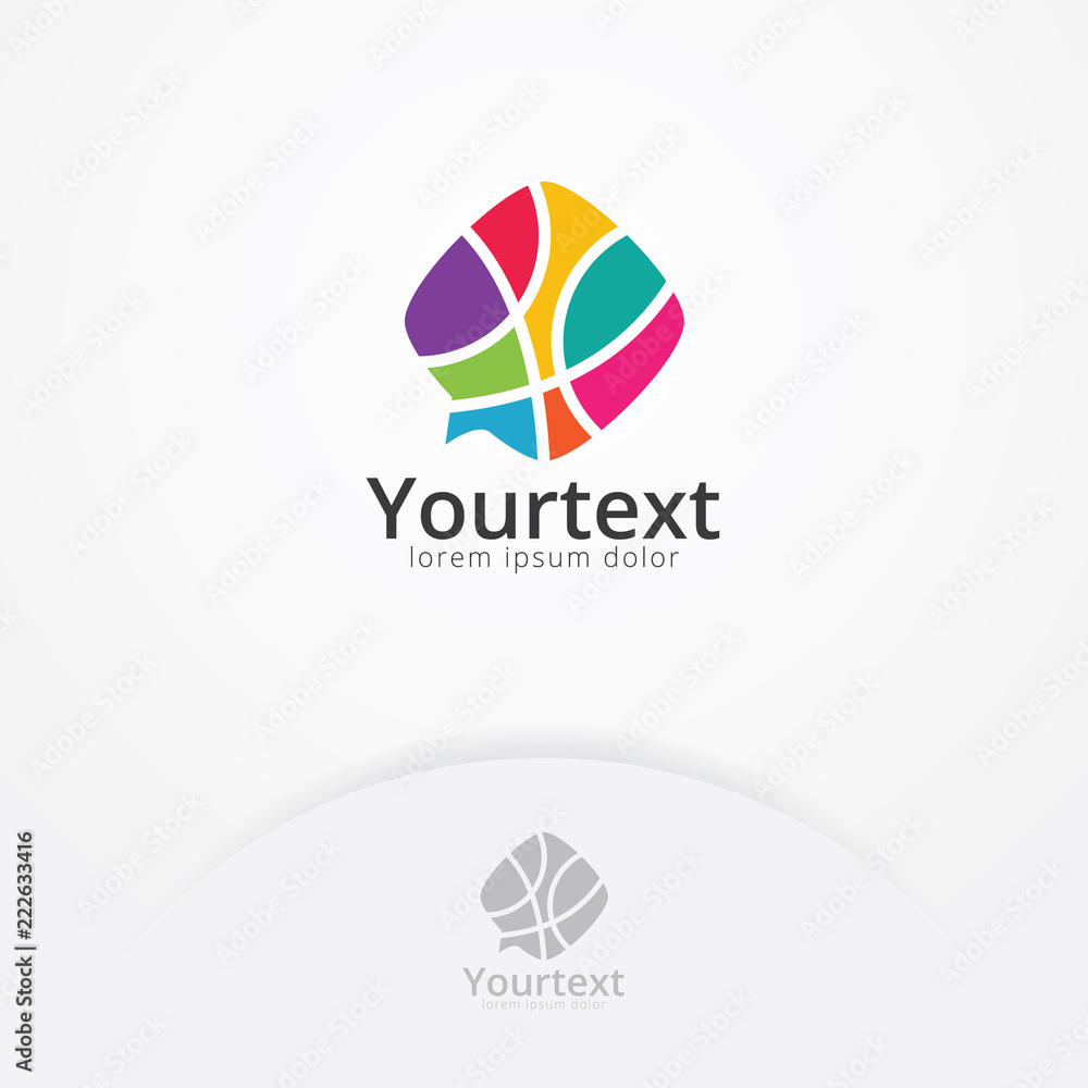Colorful talk logo, Vector logo of communication and discussion with ...