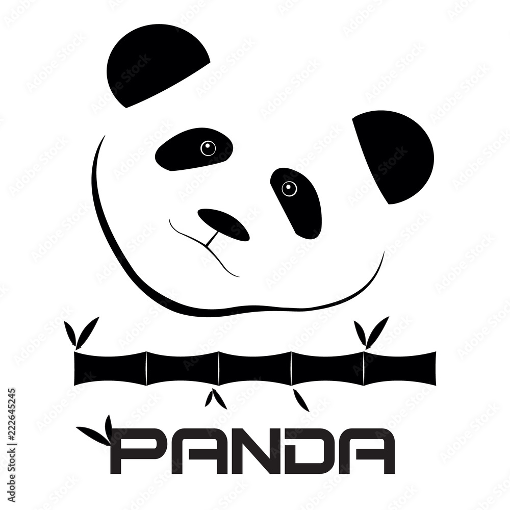 panda logo abstract vector template illustration with bamboo for zoo ...