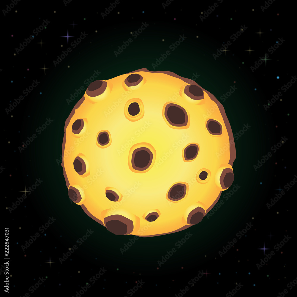 Full Moon Cartoon Yellow