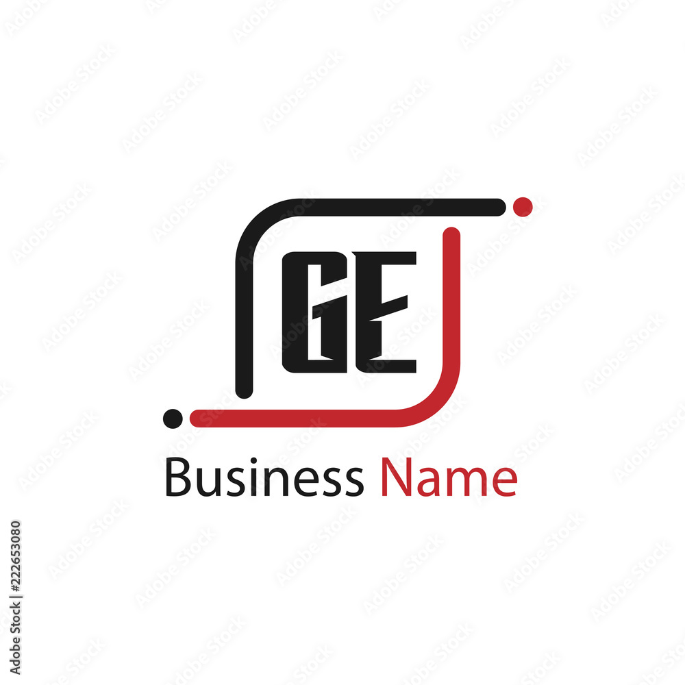 Initial Letter GE Logo Template Design Stock Vector | Adobe Stock