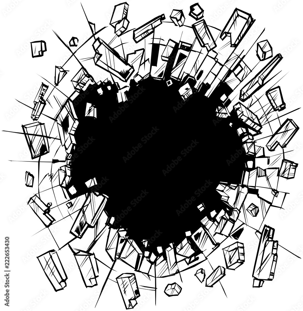 Hole in Shattering Glass Vector Clip Art Stock Vector | Adobe Stock