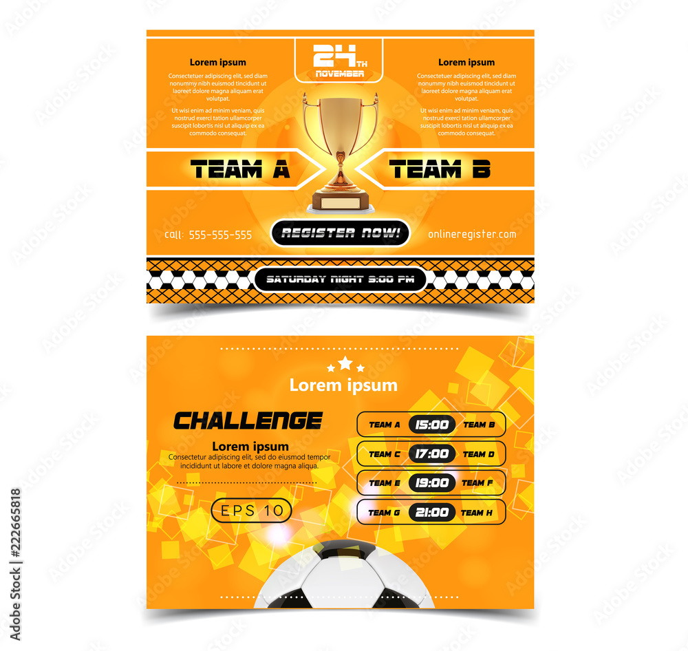 Soccer Poster design. Football Ball flyer concept. Design For Sport Bar ...