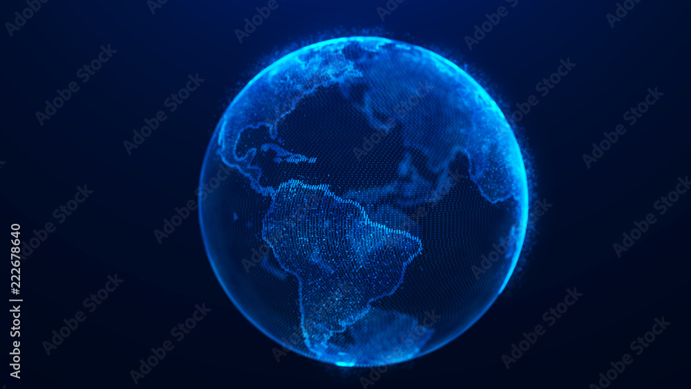 Global planet background. Global network planet Earth. 3D rendering ...