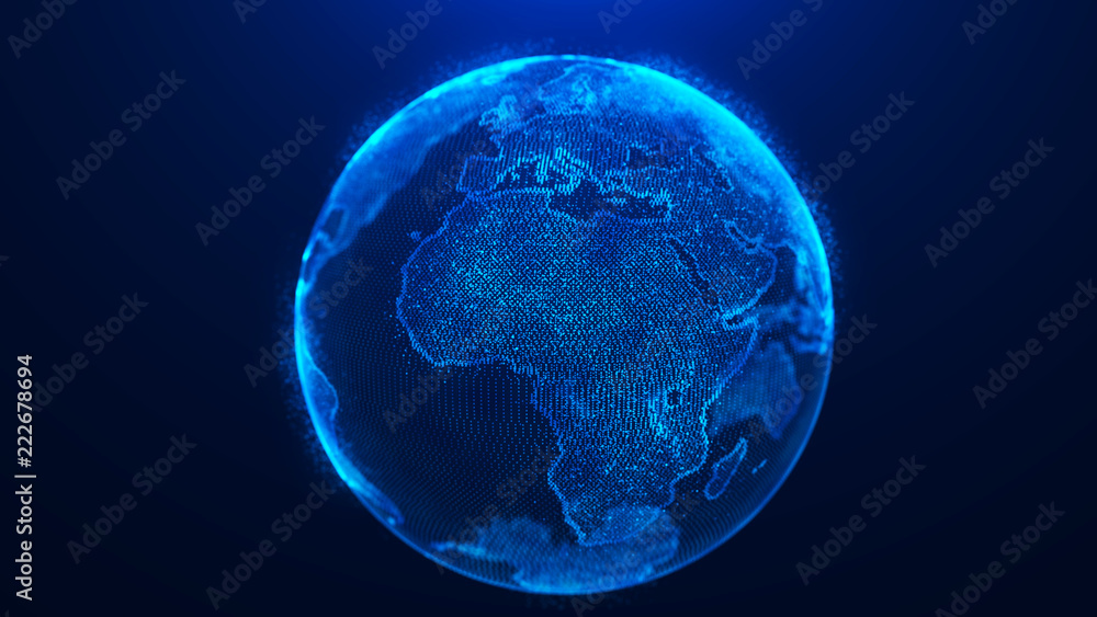 Global planet background. Global network planet Earth. 3D rendering ...