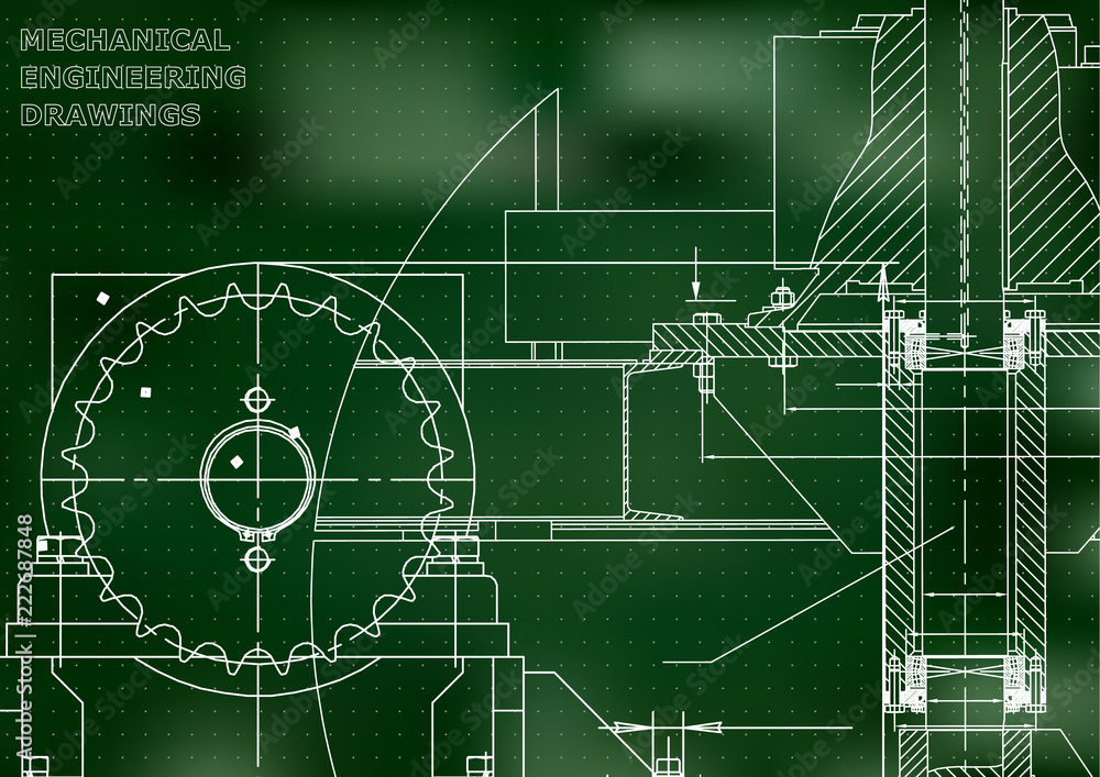 Blueprints. Engineering backgrounds. Mechanical engineering drawings ...