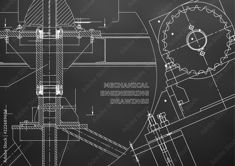 Engineering backgrounds. Technical. Mechanical engineering drawings ...