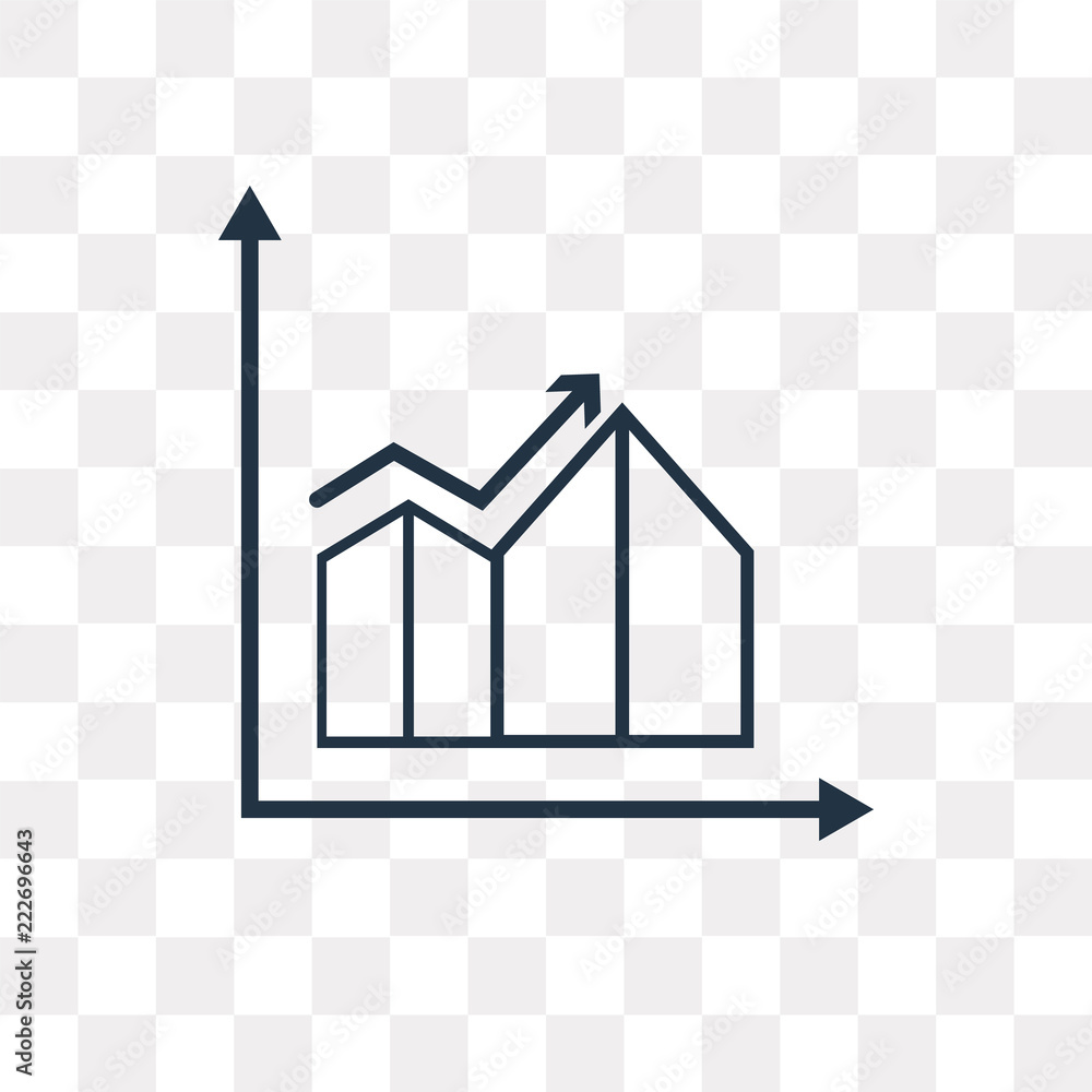 Line graph vector icon isolated on transparent background, Line graph ...