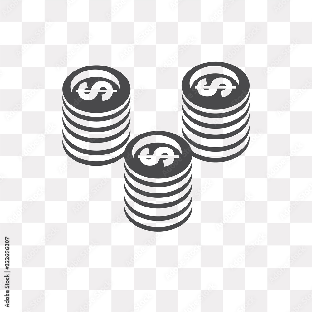 coin icon on transparent background. Modern icons vector illustration ...