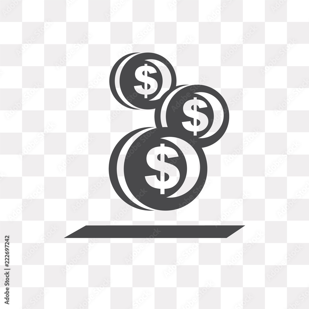 coin icon on transparent background. Modern icons vector illustration ...