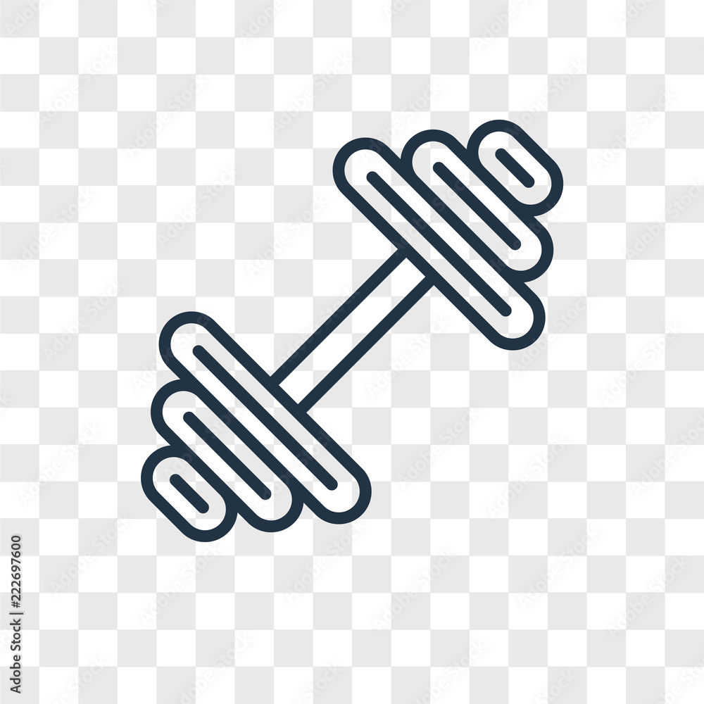 dumbbell icons isolated on transparent background. Modern and editable ...