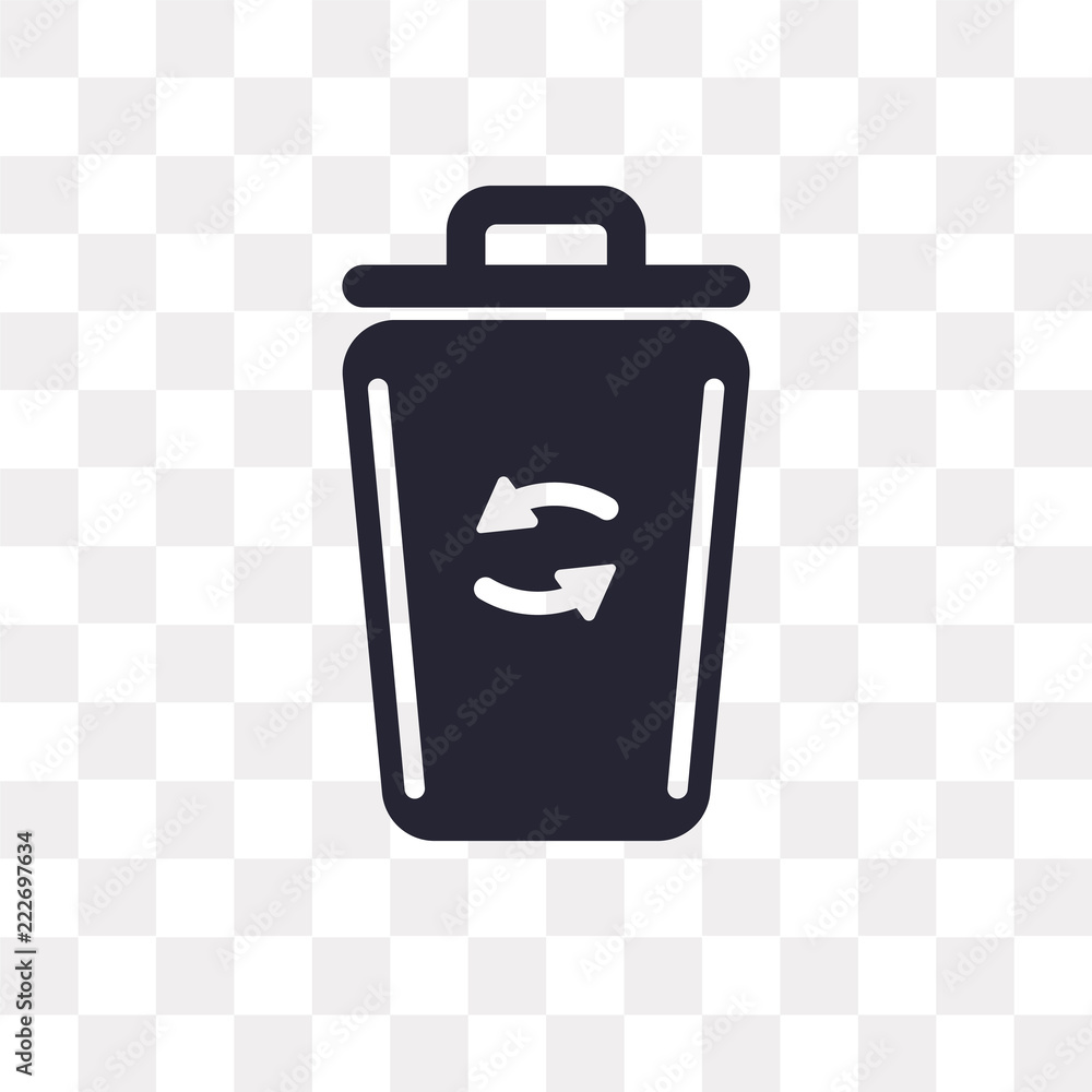 garbage icon on transparent background. Modern icons vector ...
