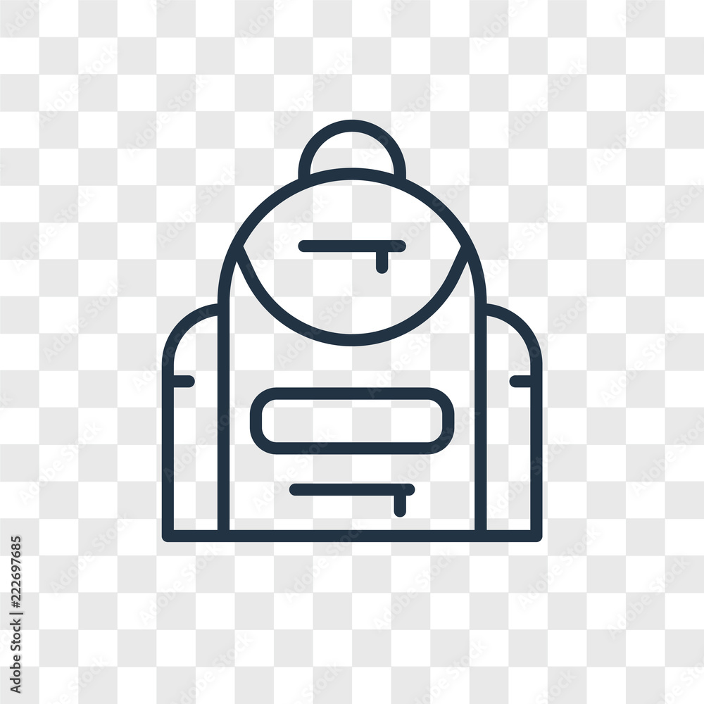backpack icons isolated on transparent background. Modern and editable ...