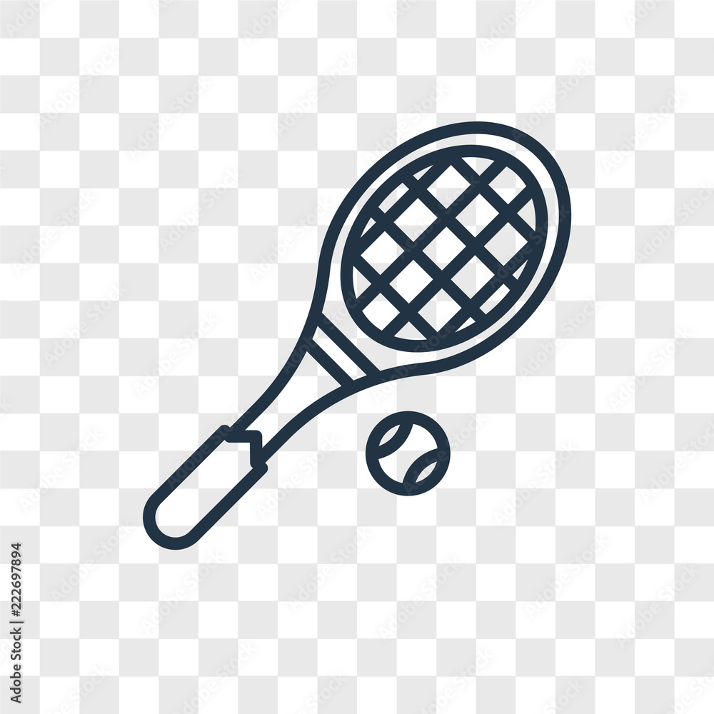 tennis racket icons isolated on transparent background. Modern and ...