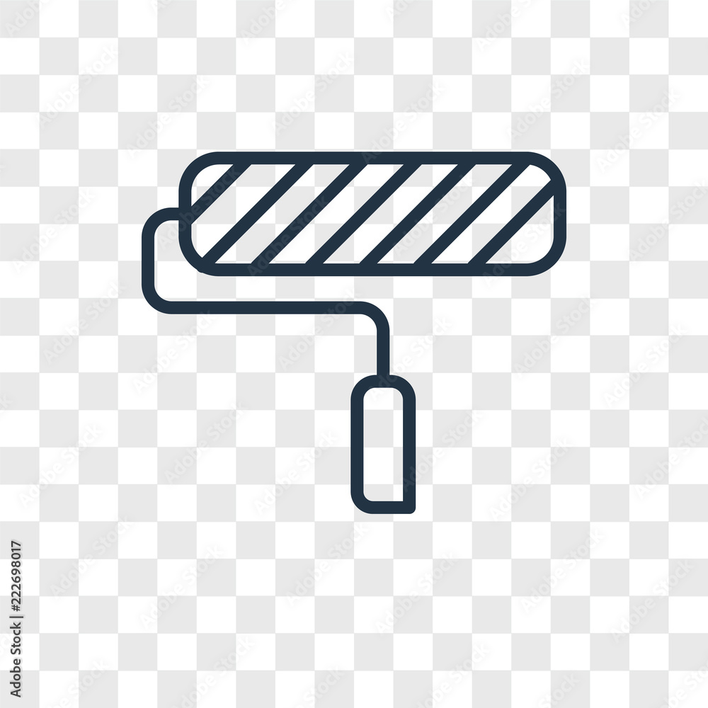 paint roller icons isolated on transparent background. Modern and ...
