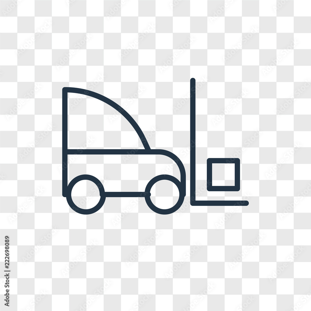 forklift icons isolated on transparent background. Modern and editable ...