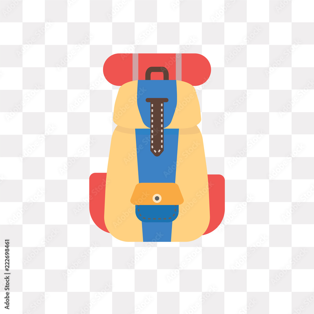backpack icon on transparent background. Modern icons vector ...