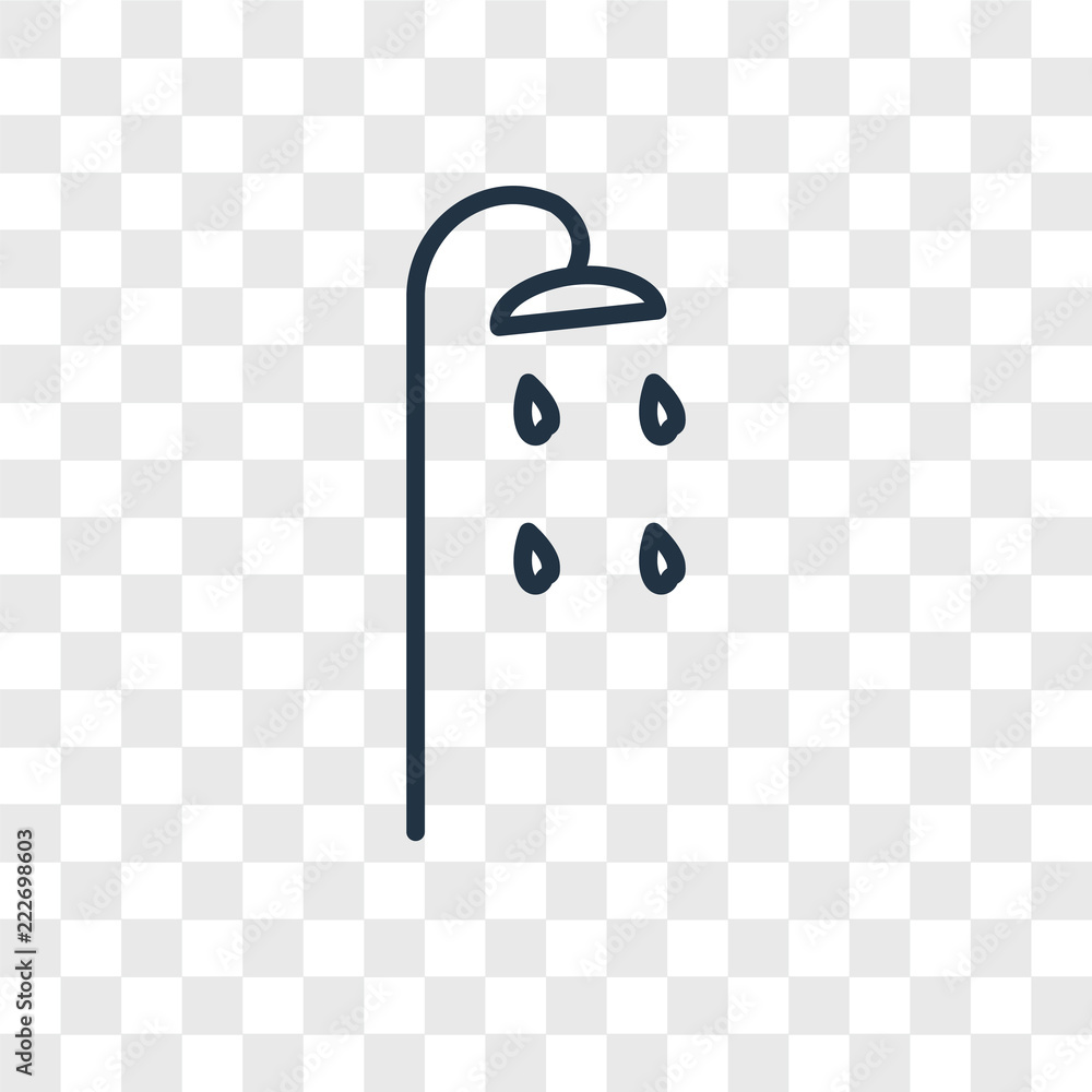 shower icons isolated on transparent background. Modern and editable ...