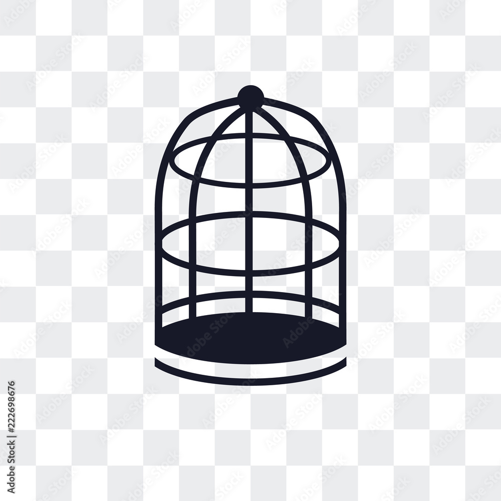 cage icon isolated on transparent background. Modern and editable cage ...