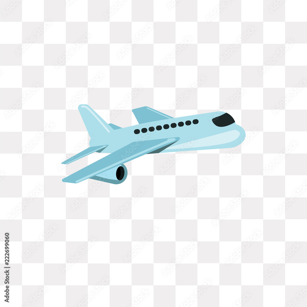 airplane icon on transparent background. Modern icons vector ...