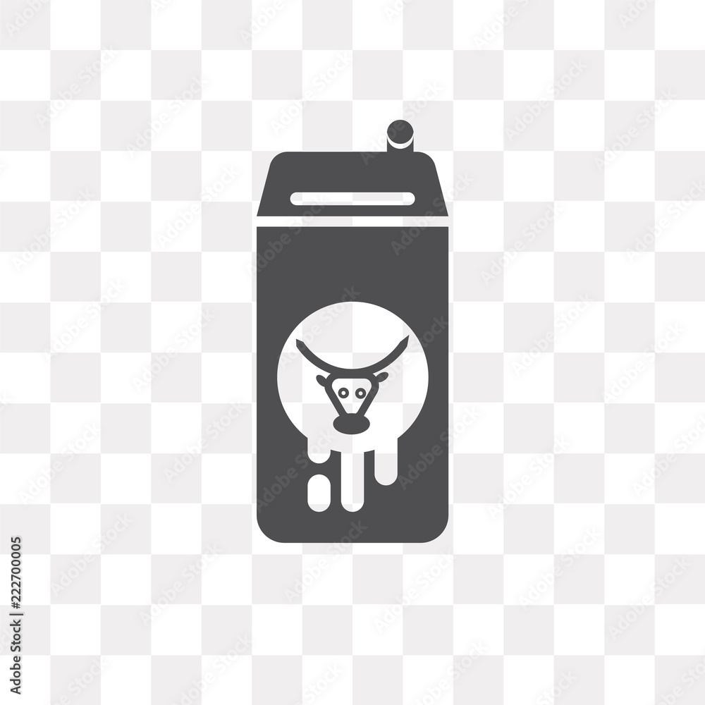 milk icon on transparent background. Modern icons vector illustration ...
