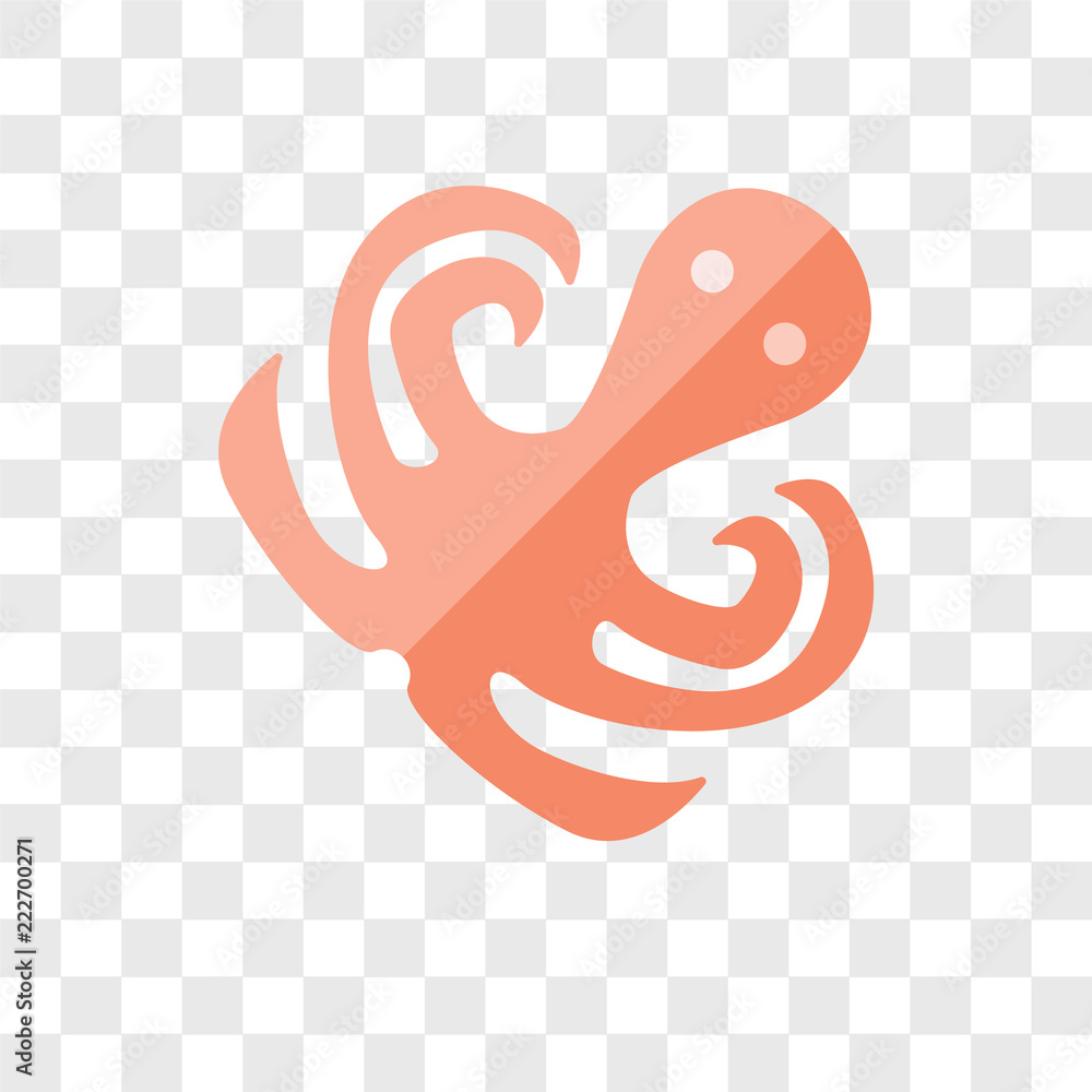 octopus icons isolated on transparent background. Modern and editable ...