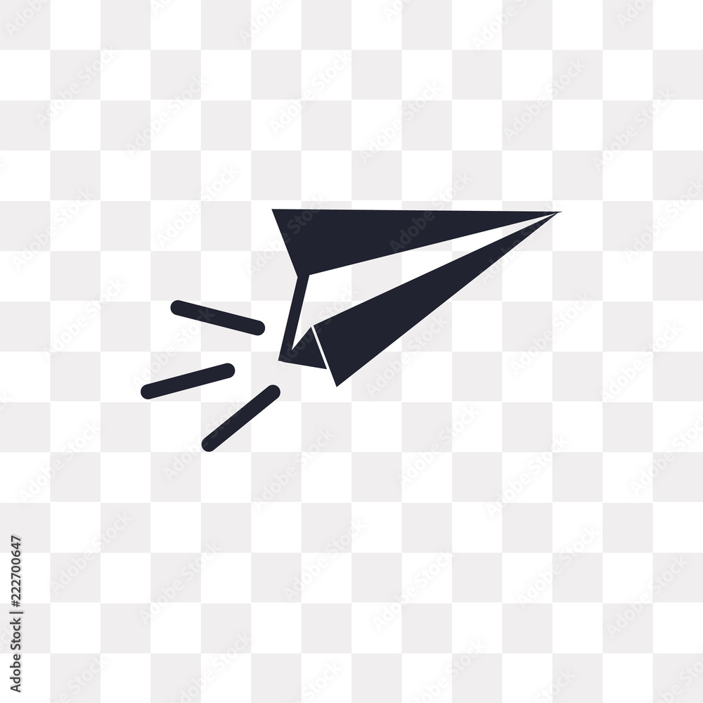 paper plane icon on transparent background. Modern icons vector ...