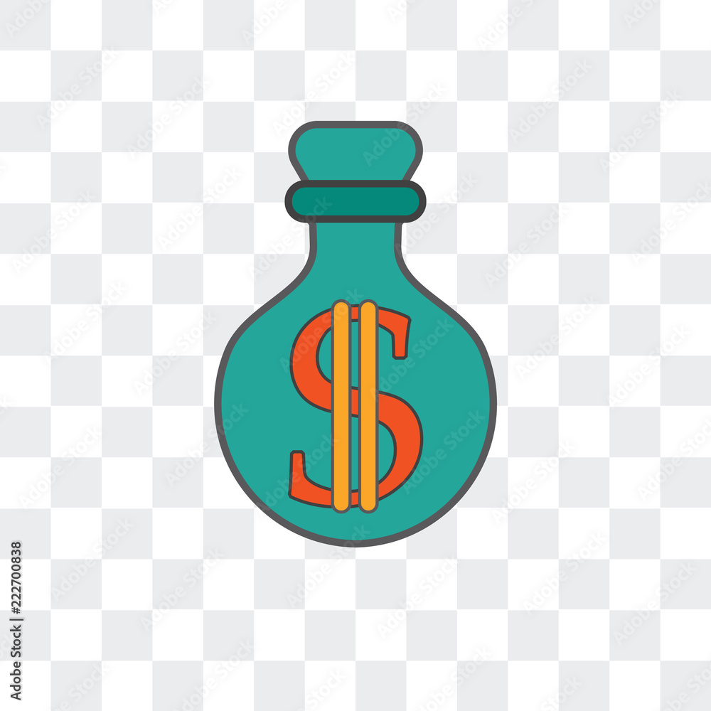 money icon isolated on transparent background. Modern and editable ...