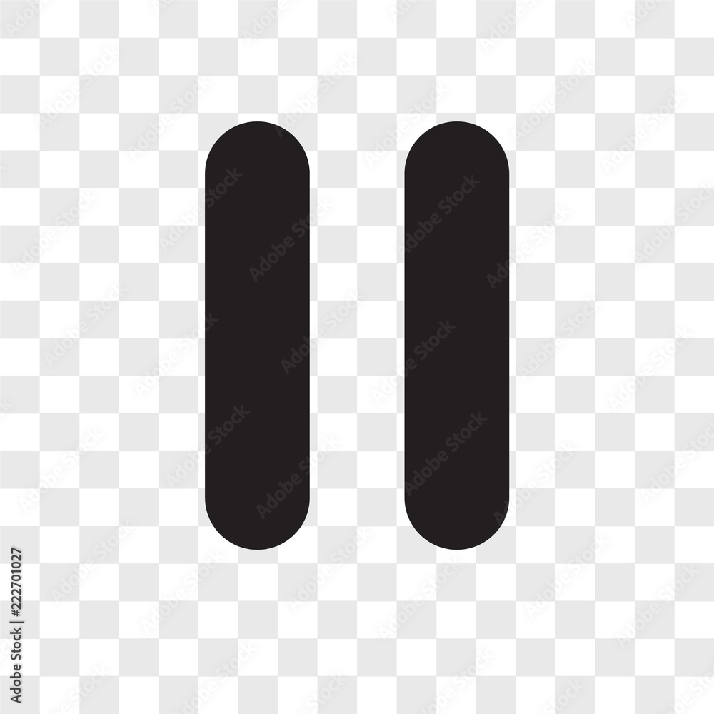 pause icons isolated on transparent background. Modern and editable ...