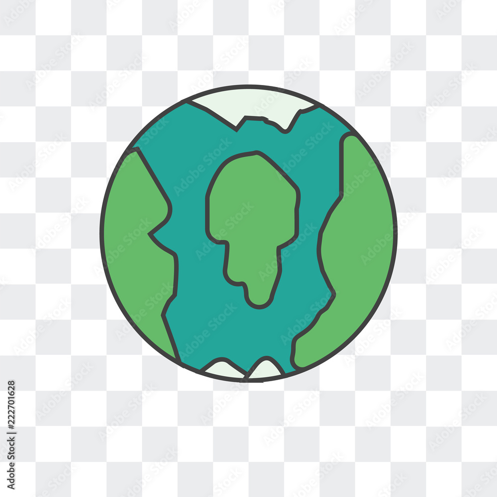 planet earth icon isolated on transparent background. Modern and ...