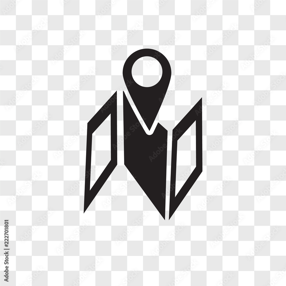 map icons isolated on transparent background. Modern and editable map ...