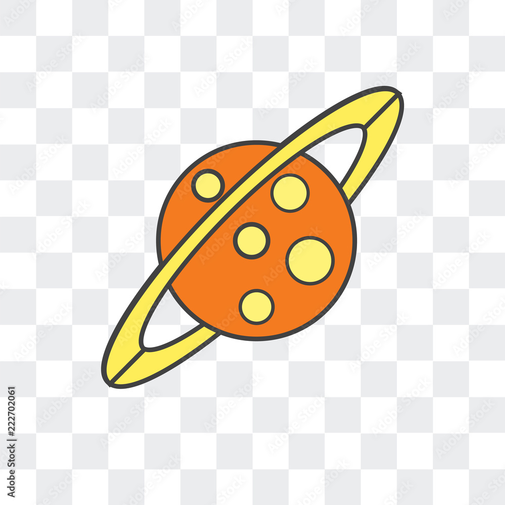 saturn icon isolated on transparent background. Modern and editable ...
