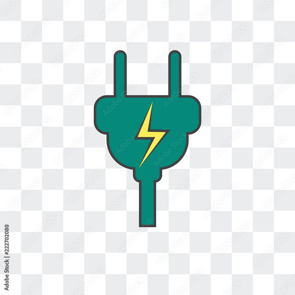 electricity icon isolated on transparent background. Modern and ...