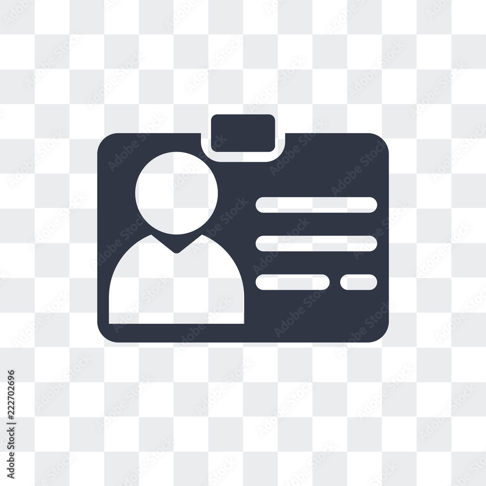 identification pass icon isolated on transparent background. Modern and ...