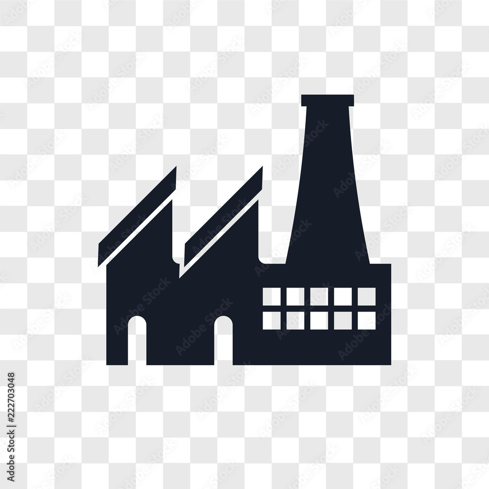 factory icons isolated on transparent background. Modern and editable ...