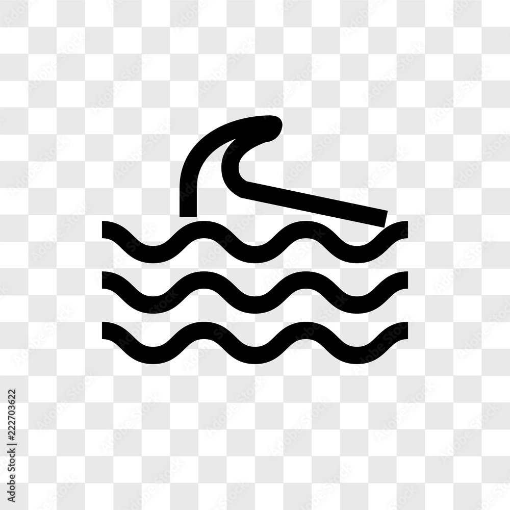 wave icons isolated on transparent background. Modern and editable wave ...