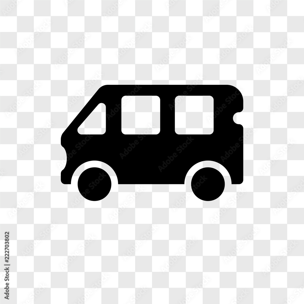 bus icons isolated on transparent background. Modern and editable bus ...