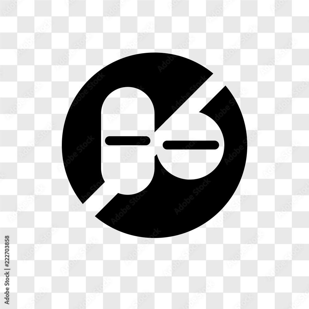 no drugs icons isolated on transparent background. Modern and editable ...