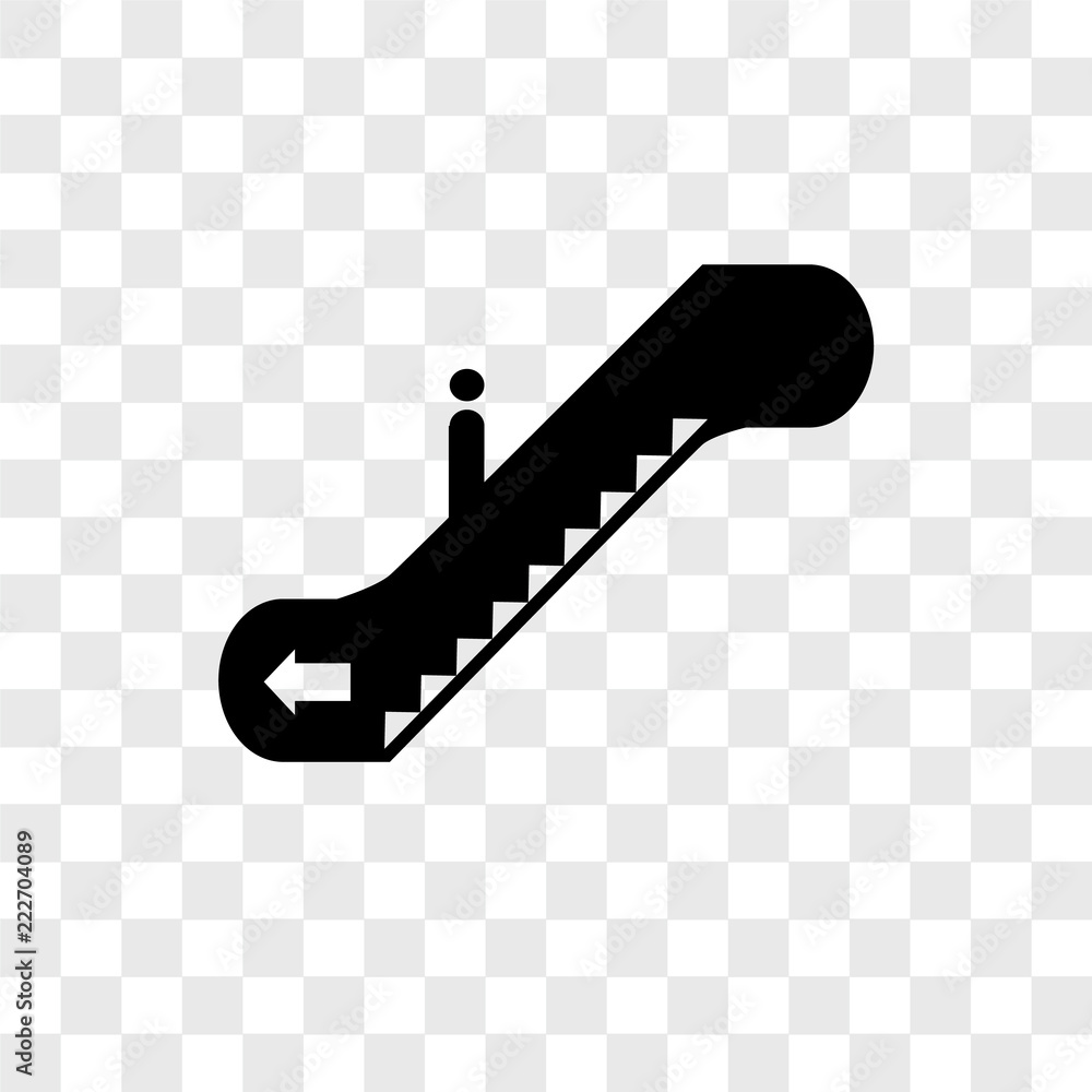 escalator icons isolated on transparent background. Modern and editable escalator icon. Simple ...