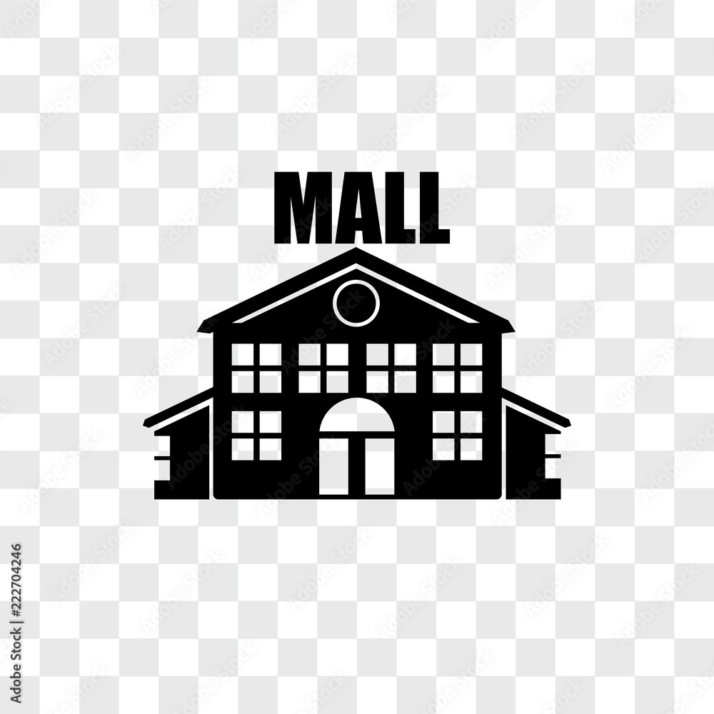 mall icons isolated on transparent background. Modern and editable mall ...