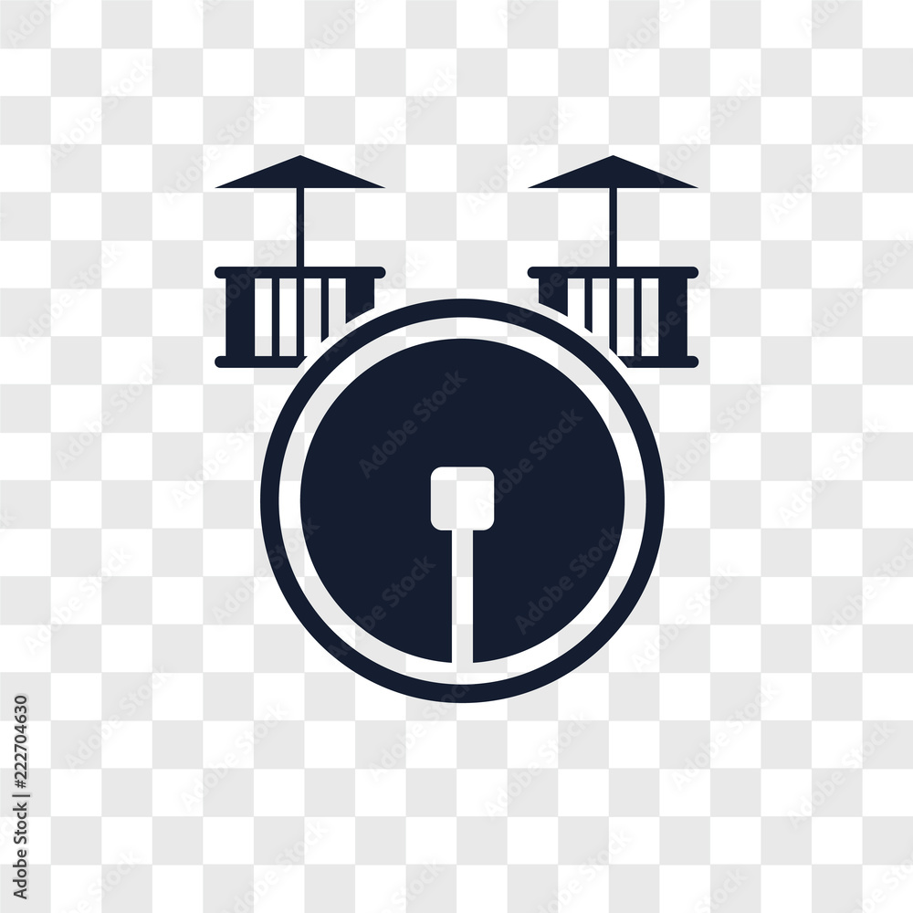 drum icons isolated on transparent background. Modern and editable drum ...